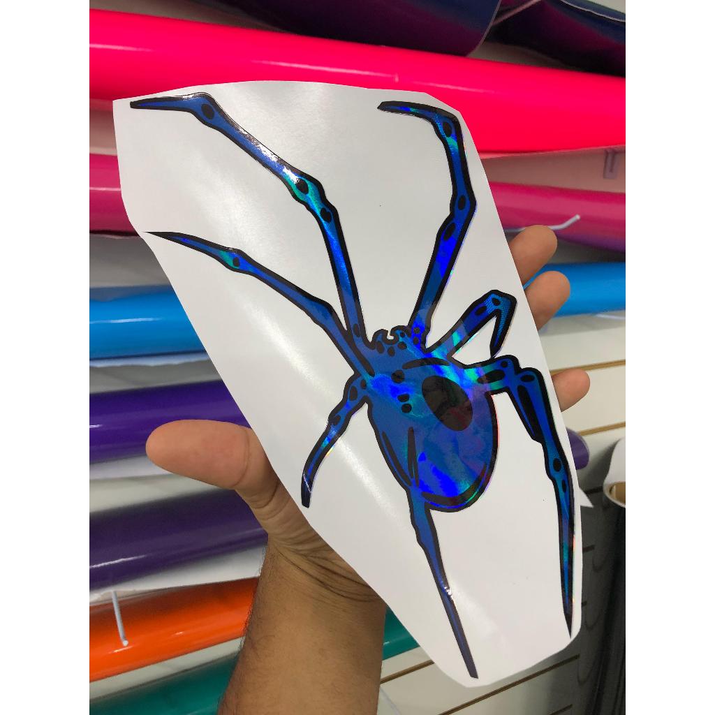 Adesivos aranha com 25cm holografico e azul | Shopee Brasil