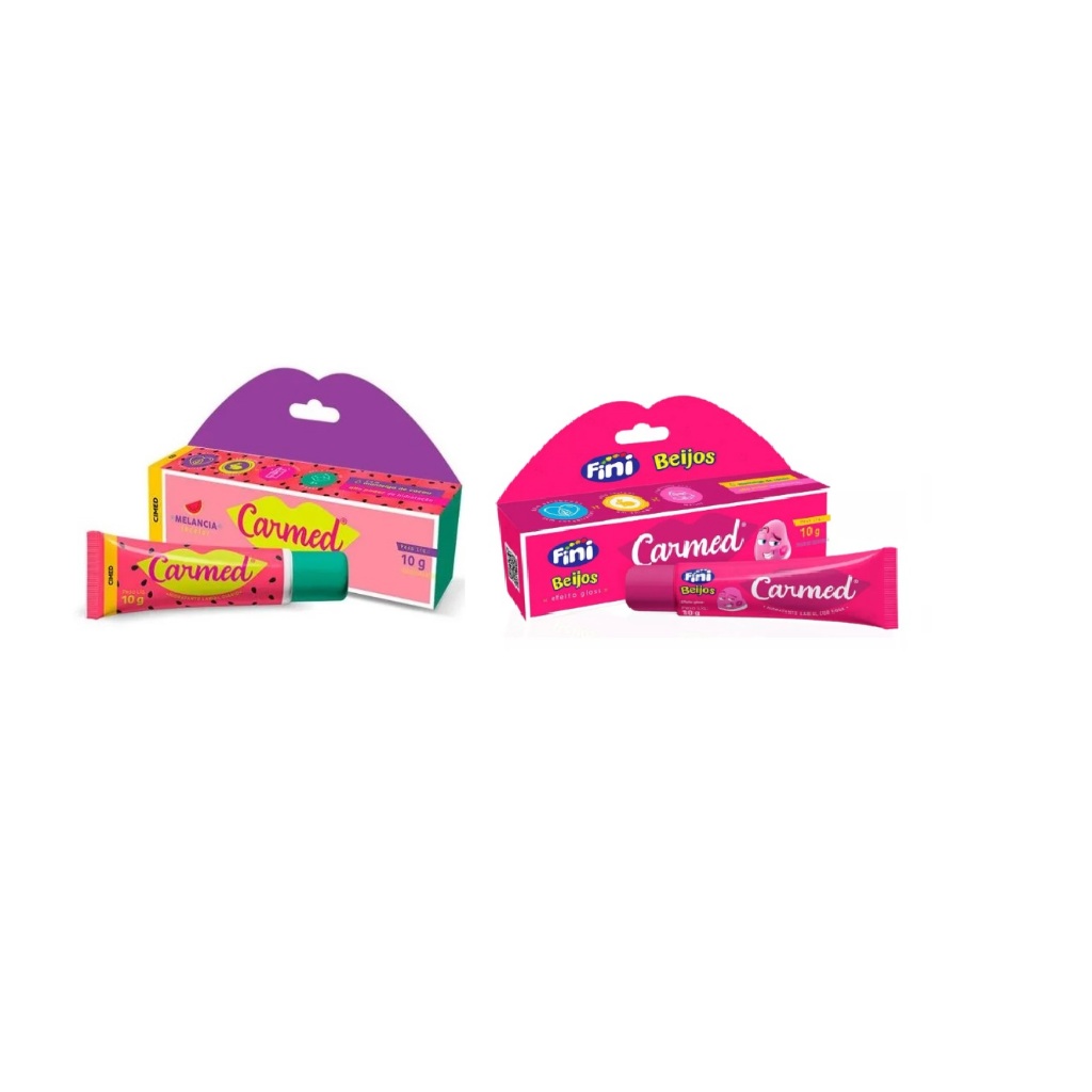 kit Carmed Lip Balm Hidratante Labial melancia + Fini beijos | Shopee ...