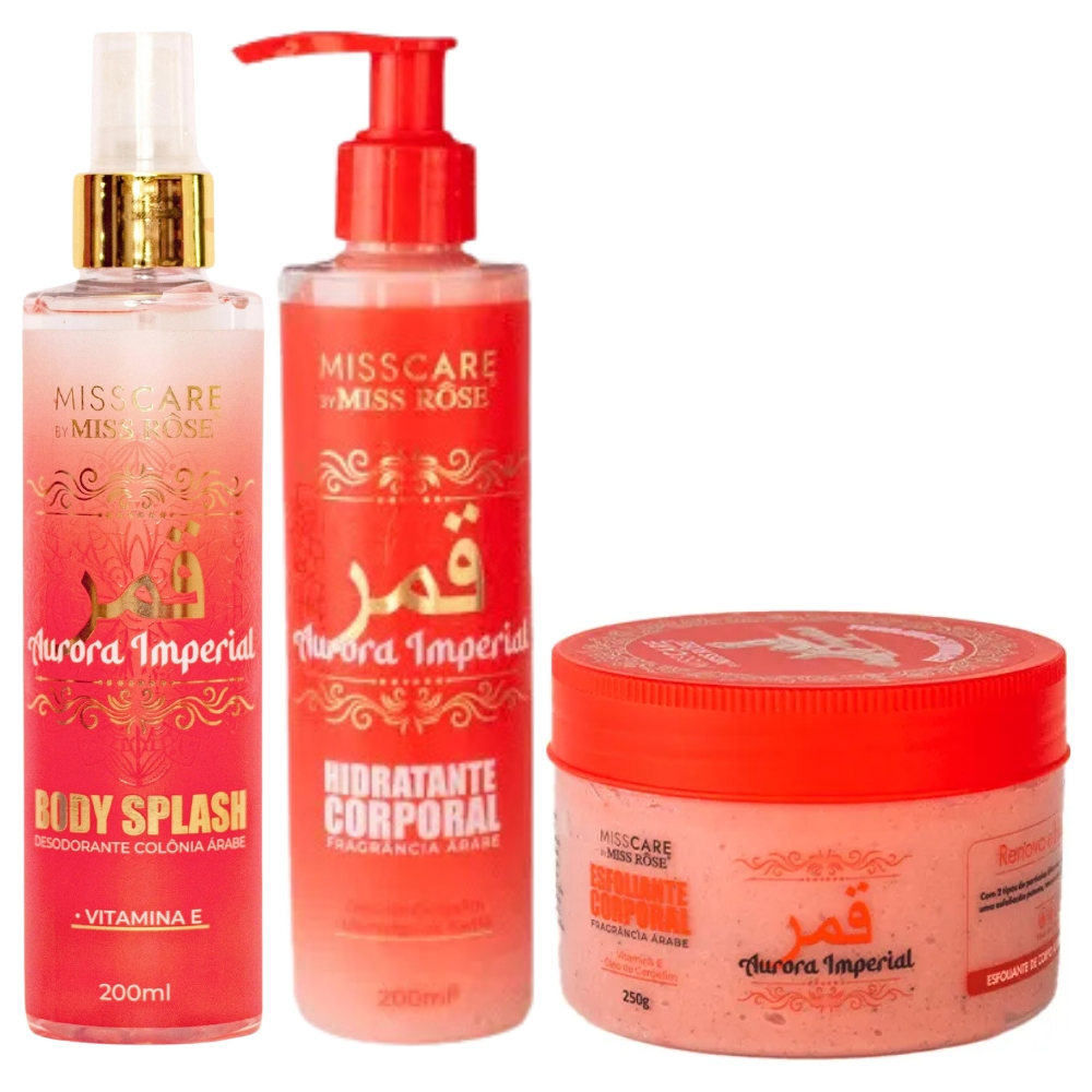 Kit Cuidado Corporal Árabe Esfoliante, Body Splash e Hidratante ...