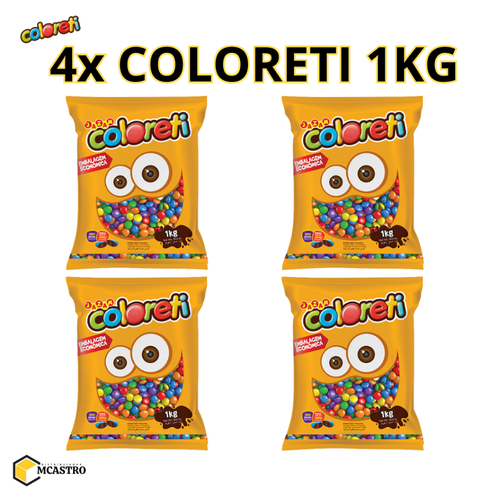KIT 4X COLORETI CONFEITO DE 1KG TRADICIONAL - JAZAM | Shopee Brasil