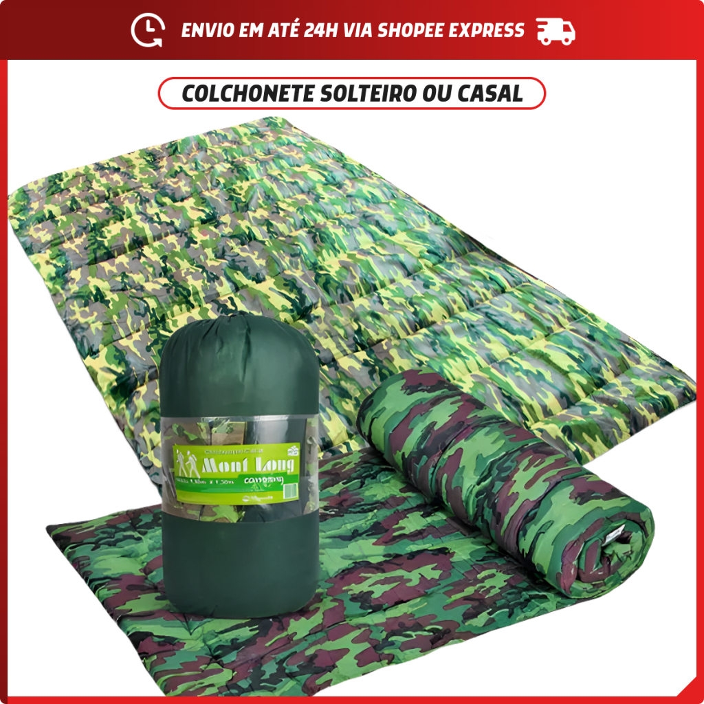 Colchonete Acampamento Camping Casal 190x130 ou Solteiro 130x60 Colchão ...