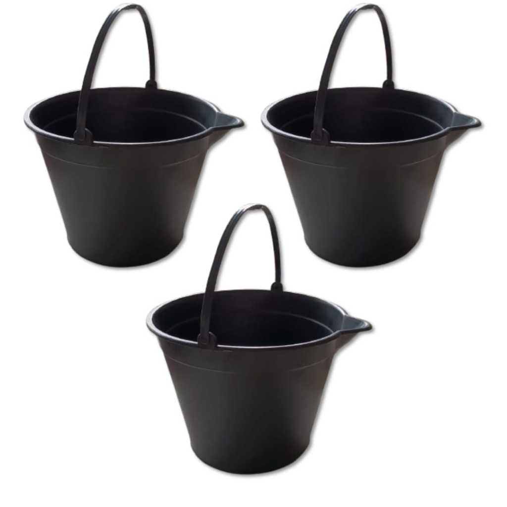 Balde preto 12 litros reforçado com Alça , Bico e sistema pega fácil ...