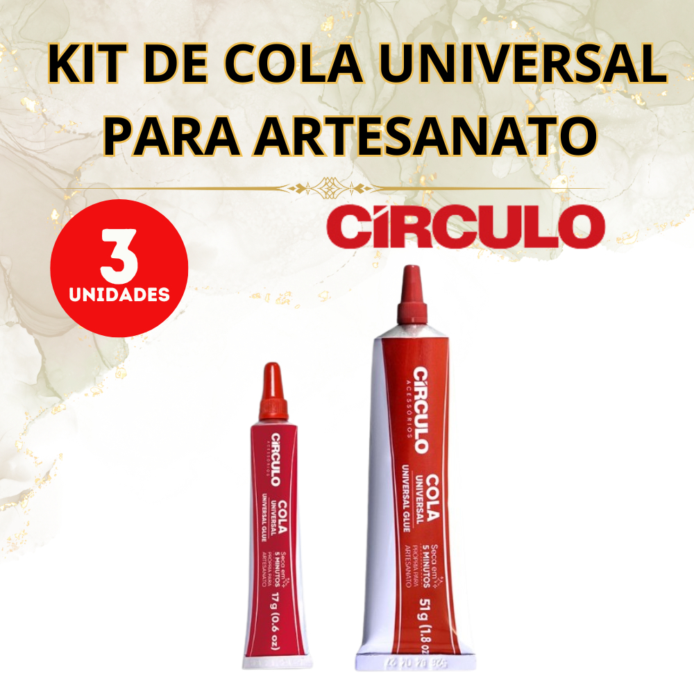KIT DE COLA UNIVERSAL PARA ARTESANATO CIRCULO - KIT C/ 3 UNI | Shopee ...