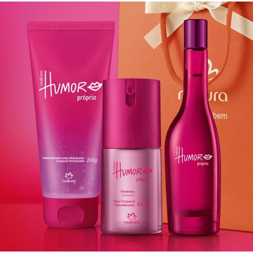 Kit Natura Humor próprio 1 perfume + 1 desodorante corporal + 1 geleia ...