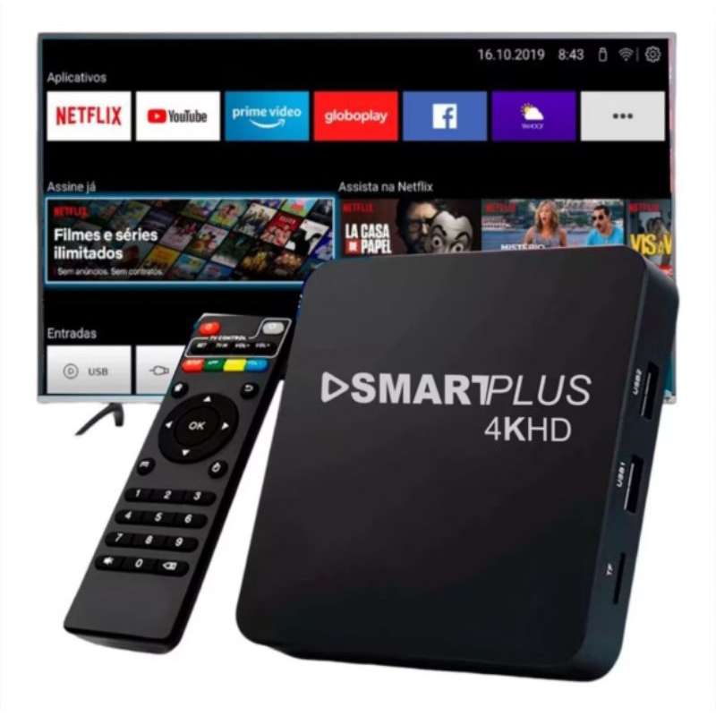 adaptador com saída HDMI conversor smart tv Android 13 256ram 1024HD ...
