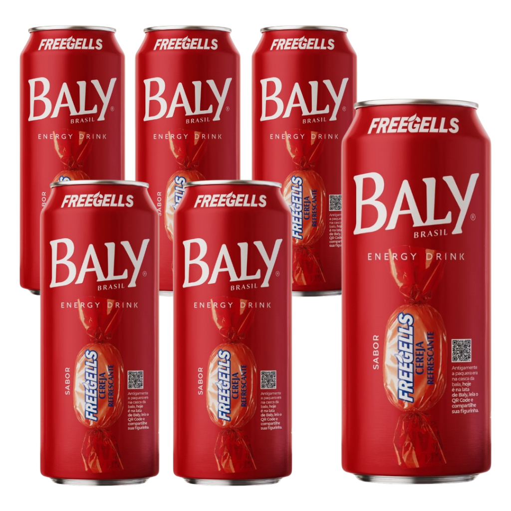 Energético Baly CEREJA FREEGELLS Lata 473ml kit 6 unidades | Shopee Brasil