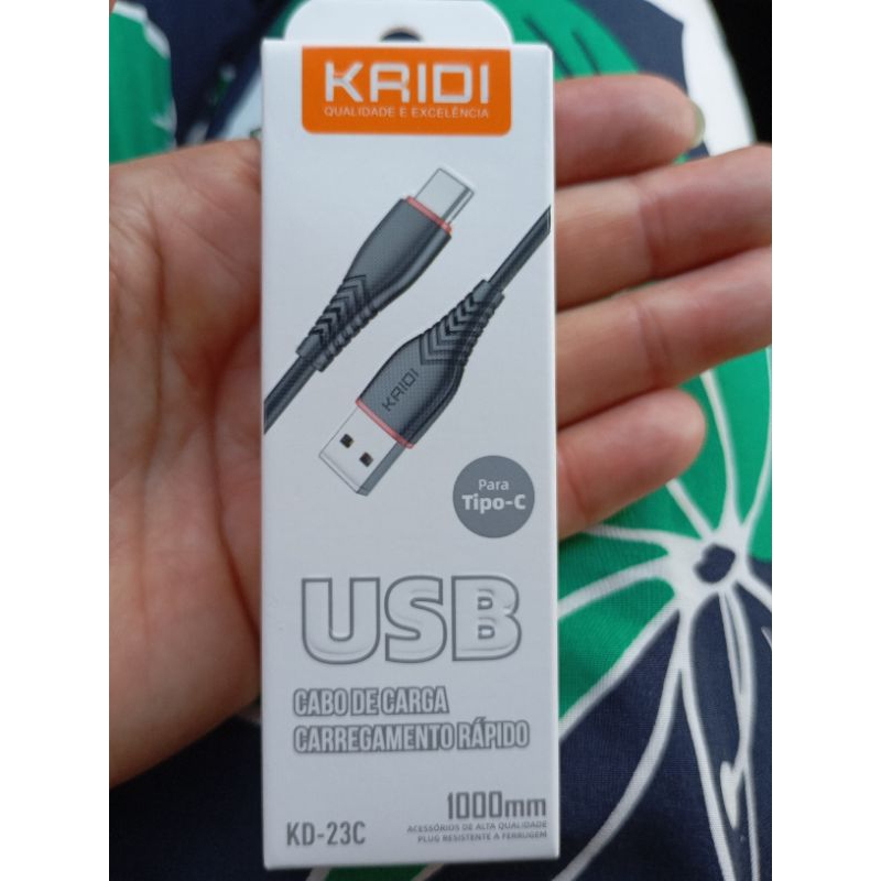 Cabo USB tipo C Kaidi 1M 3A carregamento rápido resistente, reforçado ...