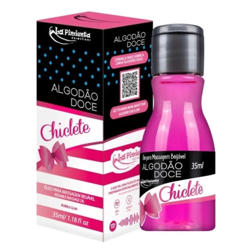 La Pimienta Óleo Gel Beijável | Chiclete - Algodão Doce Óleo Corporal ...