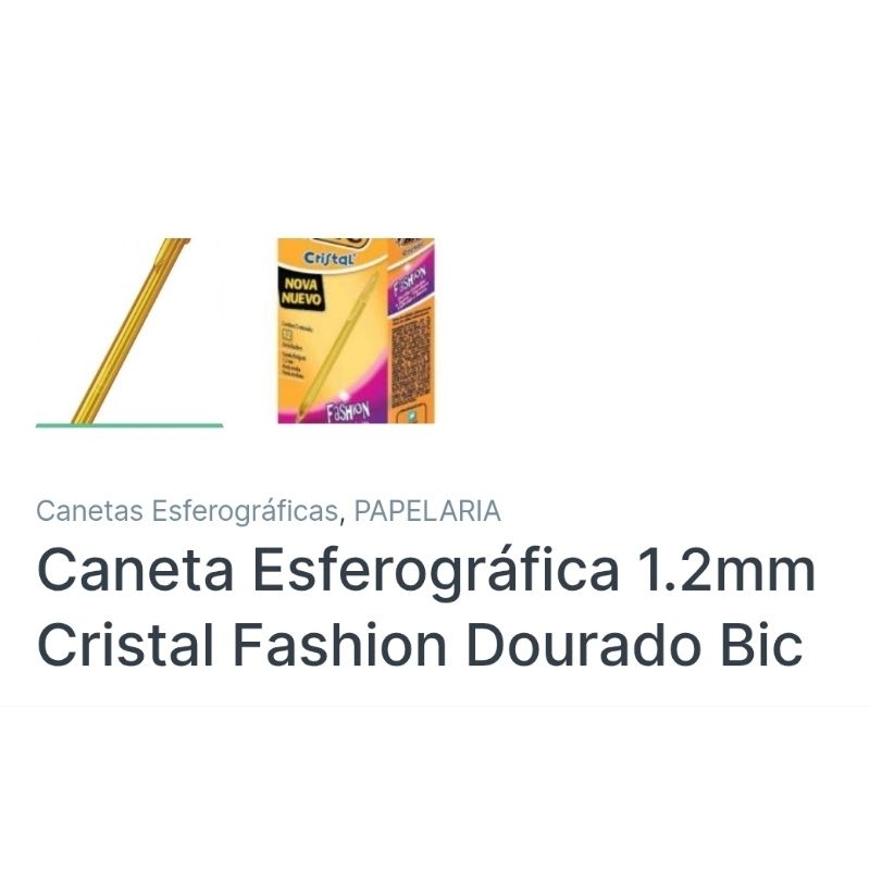 Caneta Bic Fashion Dourada | Shopee Brasil