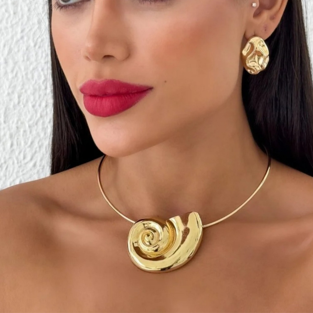 Colar Feminino Choker Caracol Maxi Concha Estilo Blogueira Alto Verão ...