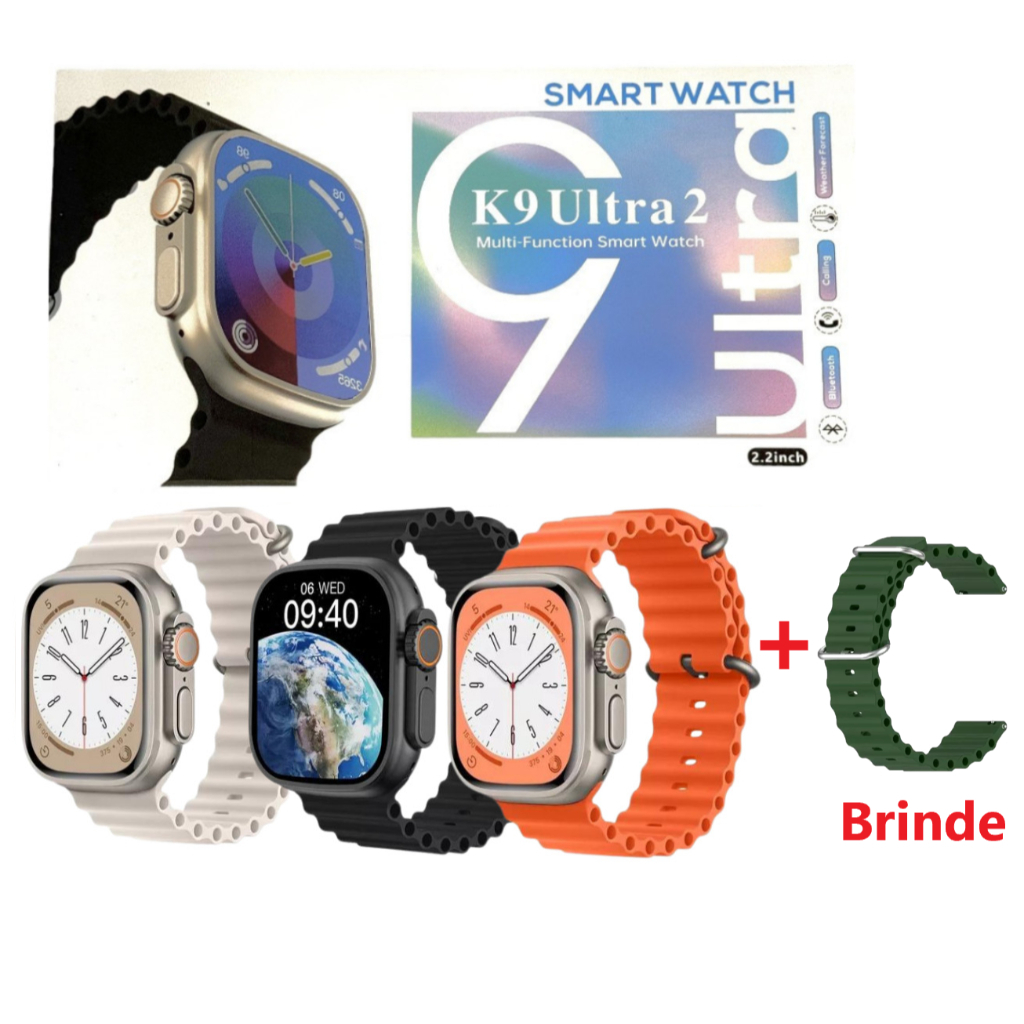 colorido Smartwatch K9 Ultra 2 Série 9 Relogio Inteligente Duas ...
