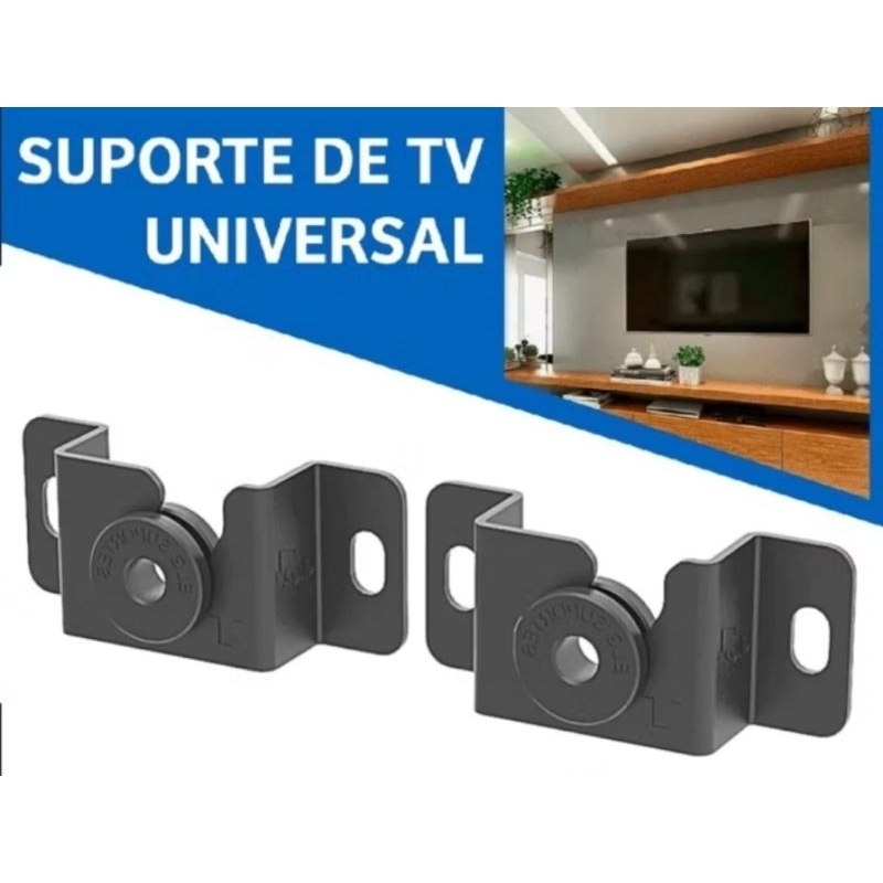 Suporte Televisão e Monitor fixo universal compacto discreto 10" à 85" até 80kg parede ou painel ...