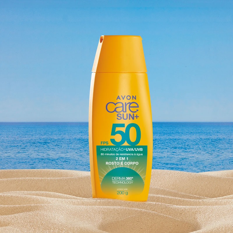 Protetor Solar 2 em 1 FPS 50 Avon Care 200g – Proteção e Cuidado ...
