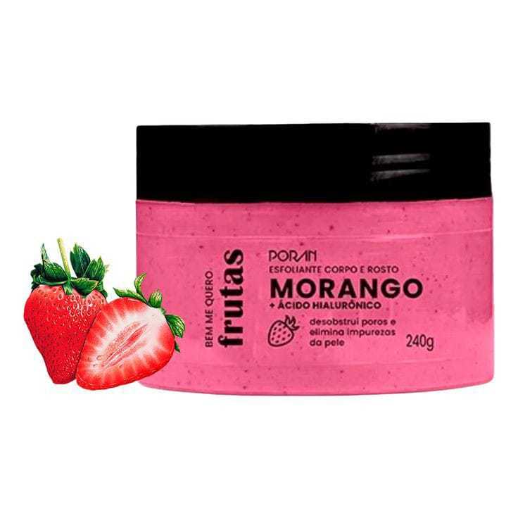 Esfoliante Corpo e Rosto Morango + Àcido Hialurônico | Shopee Brasil