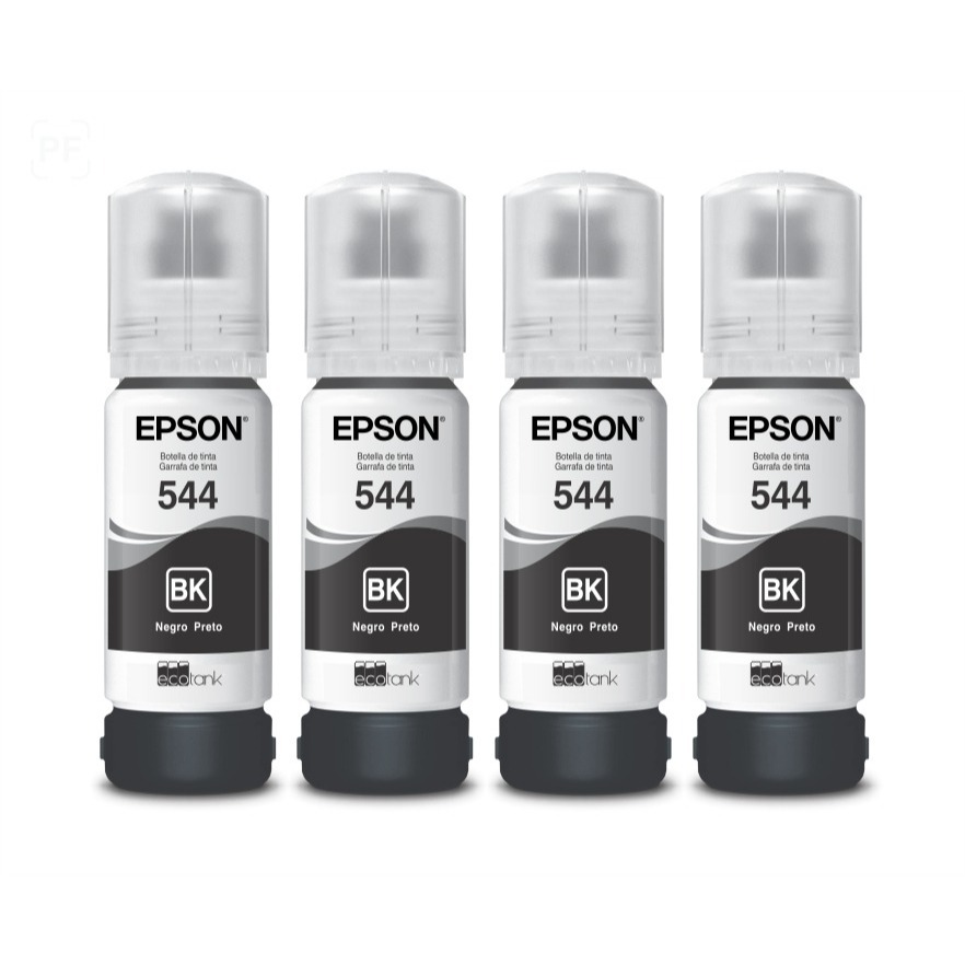 KIT 4 REFIL TINTA PARA EPSON ORIGINAL T544 L3110 L3150 L3250 PRETO | Shopee Brasil