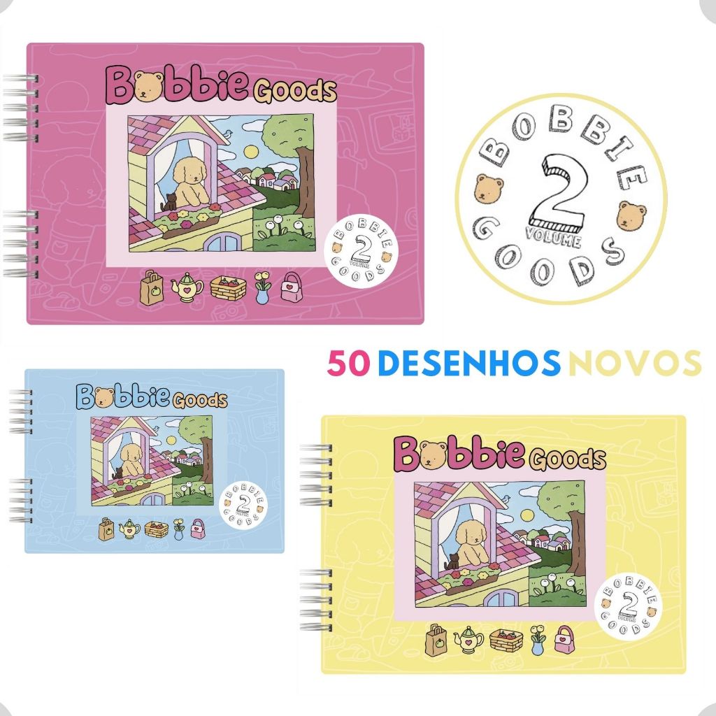 Livro de Colorir Bobbie Goods 50 Folhas 180 Gramatura Caderno de ...