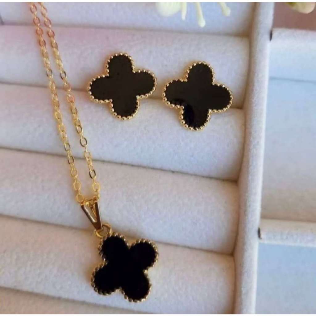 Conjunto Trevo Virginia Colar e Brinco a prata925 e Dourado | Shopee Brasil