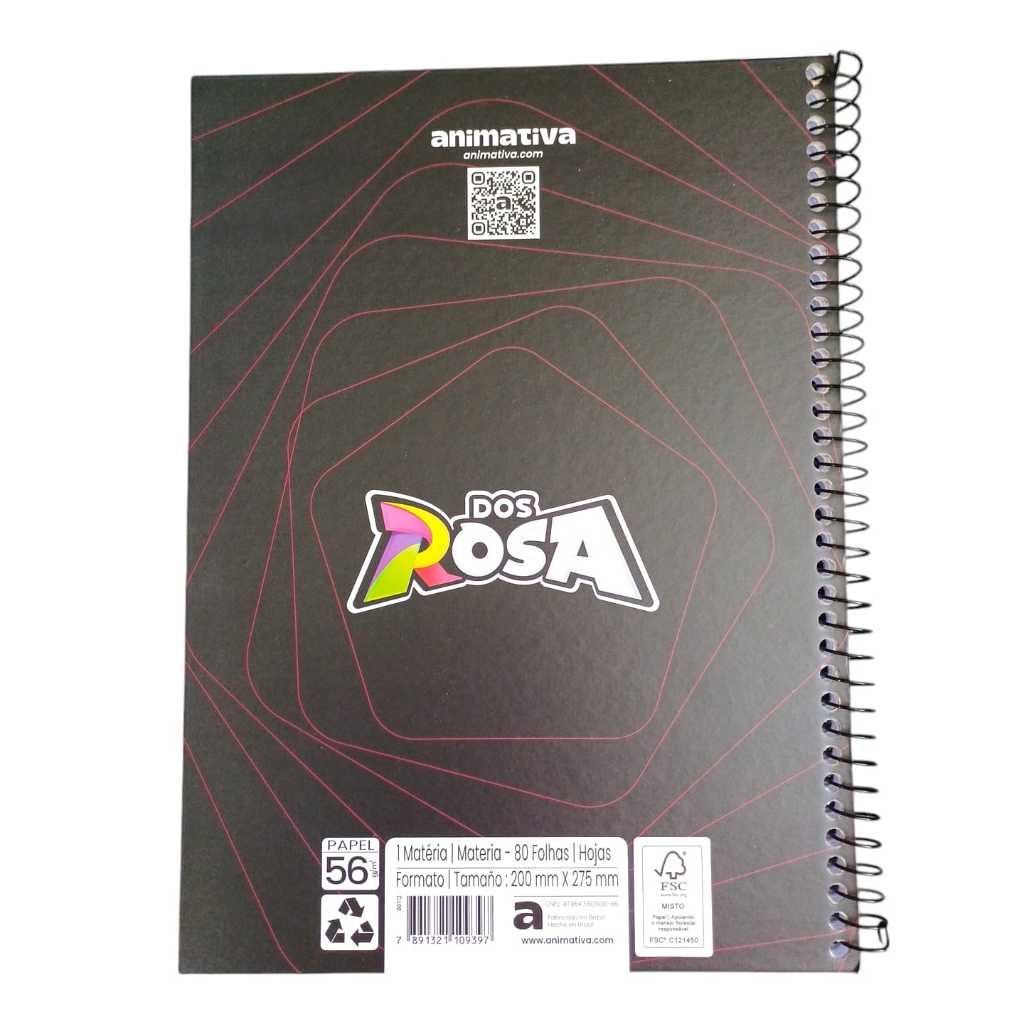 Caderno 1 Matéria Emily Vick Dos Rosa Novos Elementos 80 Folhas ...