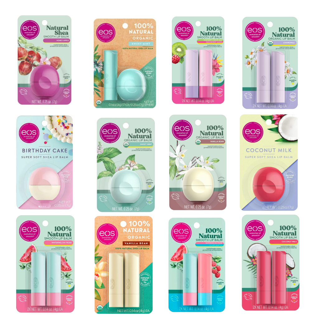Lip Balm EOS Protetor Labial Hidratante Labial Balsamo Vários Sabores ...