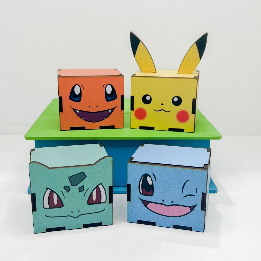 5/10/15/20PCS Mini Cubos Pokémon em MDF - Lembrancinha Porta Bombom ...