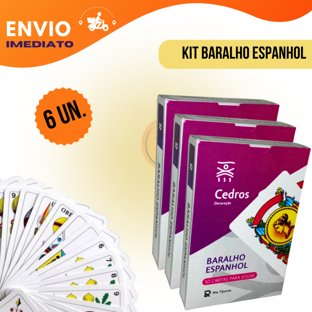 Baralho Espanhol 50 Cartas para jogar com Familia Amigos Diversão Jogo ...