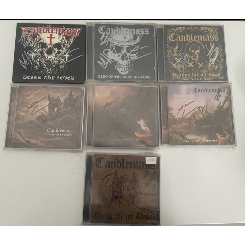 Candlemass lote 7 CDs autografados Nightfall, Tales of Creation, Death ...