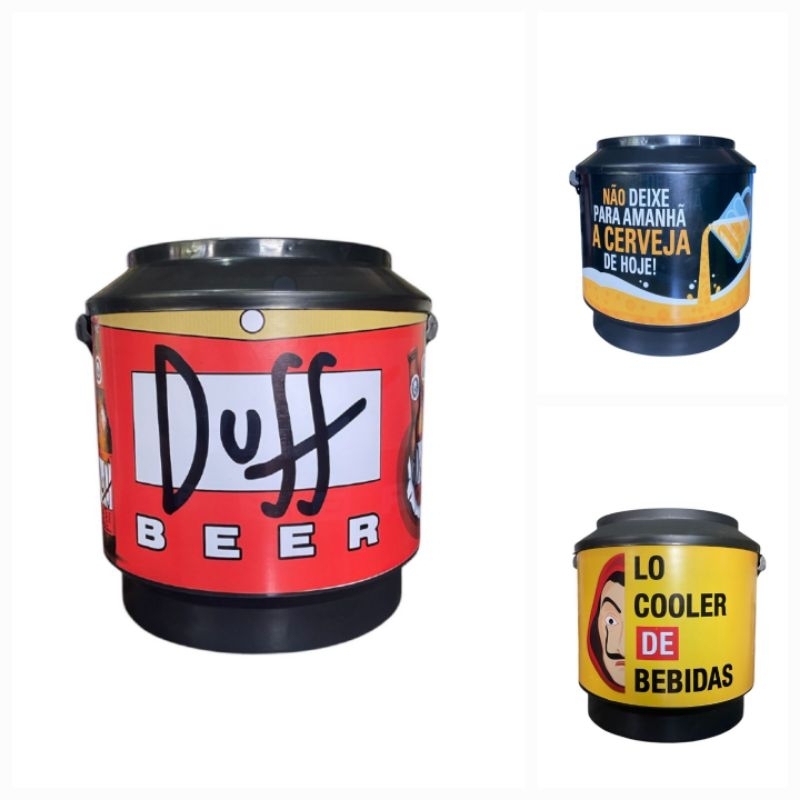 cooler termico 30 latas, redondo, para cerveja, refrigerante, bebidas ...