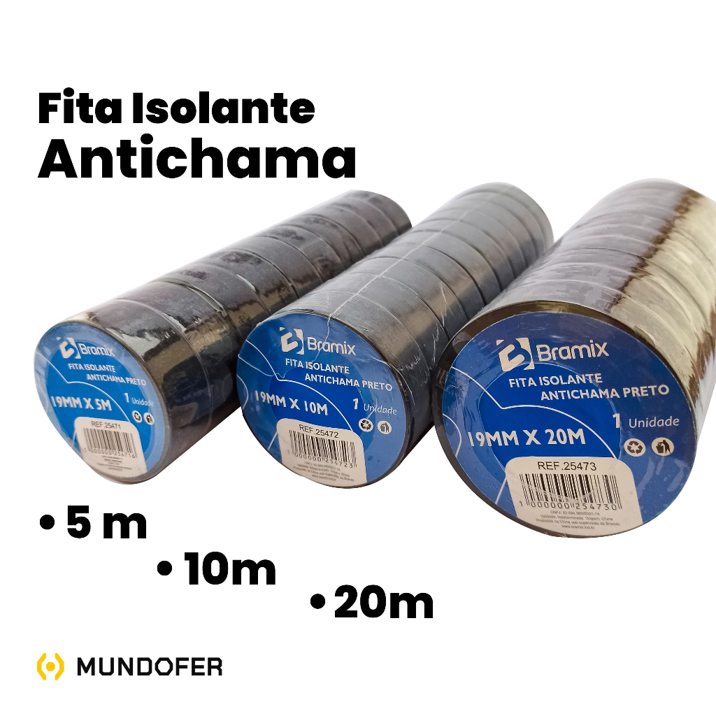 Fita isolante antichama 5m 10m 20m kit | Shopee Brasil