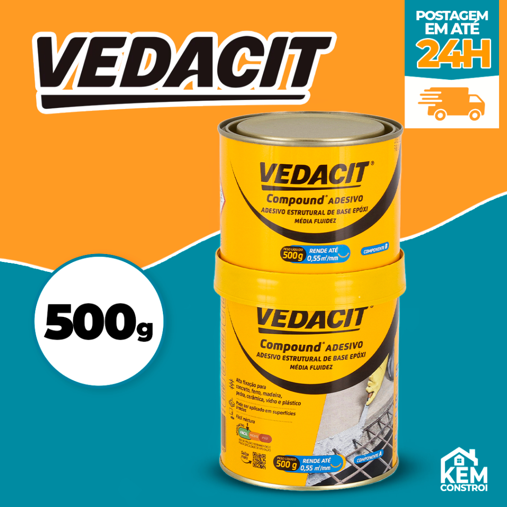 Adesivo Estrutural Compound Base Epoxi 1 Kg - Vedacit | Shopee Brasil