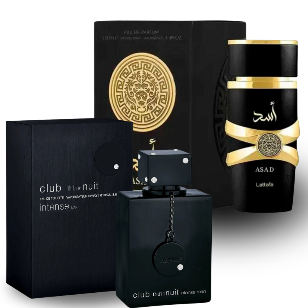 Kit 2 Perfumes Importados Árabe Masculino Asad Club Nuit Lataffa Armaf ...