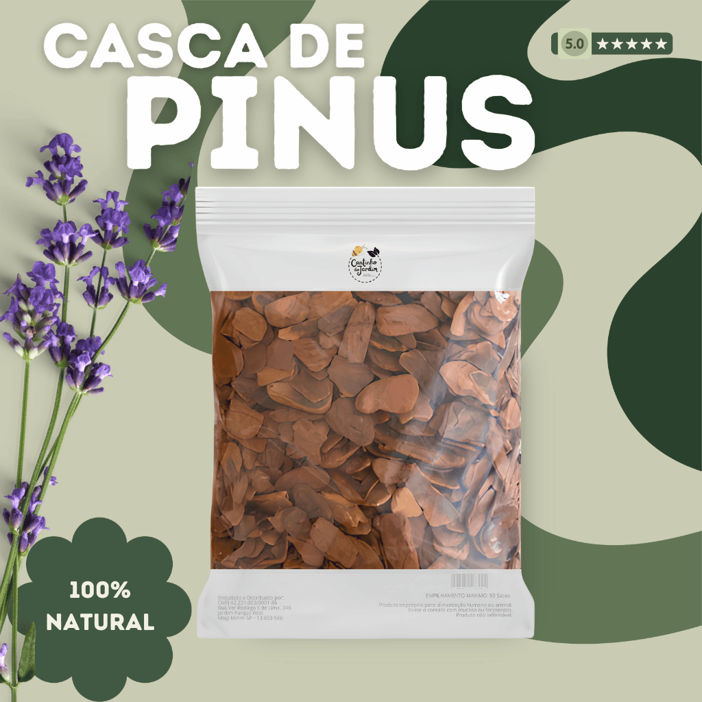 Casca de Pinus 20Lts para Decoração de Jardins, Cobertura de Solo e ...