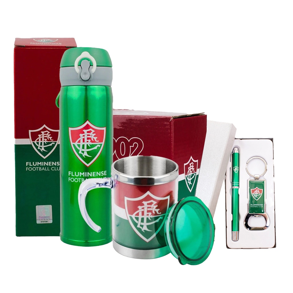 Kit Presente Fluminense Garrafa Inox Termica e Caneca Termica Inox e ...