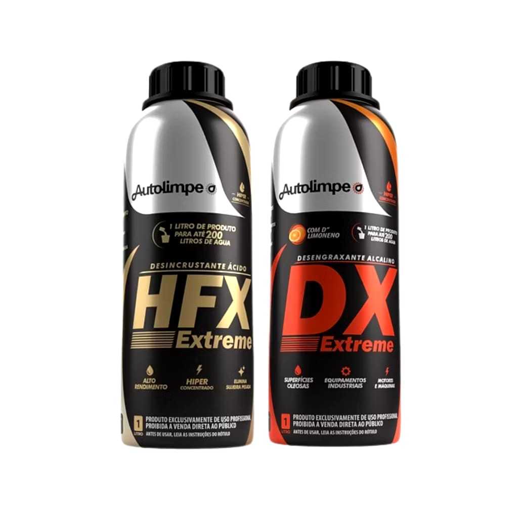 DESENCRUSTANTE HFX EXTREME + DESENGRAXANTE DX EXTREME 1/200 1L AUTOLIMPE | Shopee Brasil