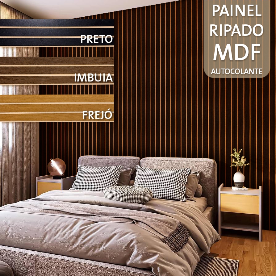 Kits Placa Painel De Parede Ripado em MDF 110x15 3mm Revestimento ...