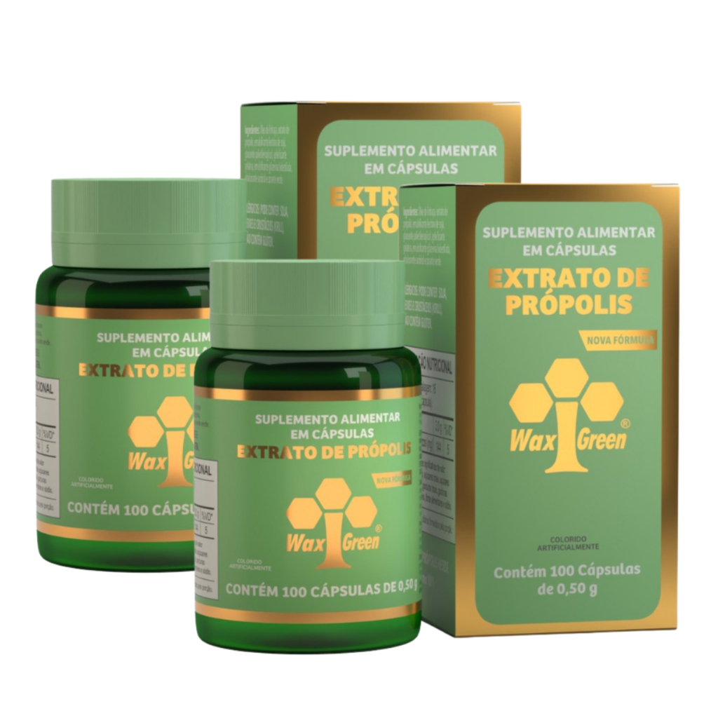 Kit 2 Própolis Verde 80% Wax Green 100 Cápsulas | Shopee Brasil