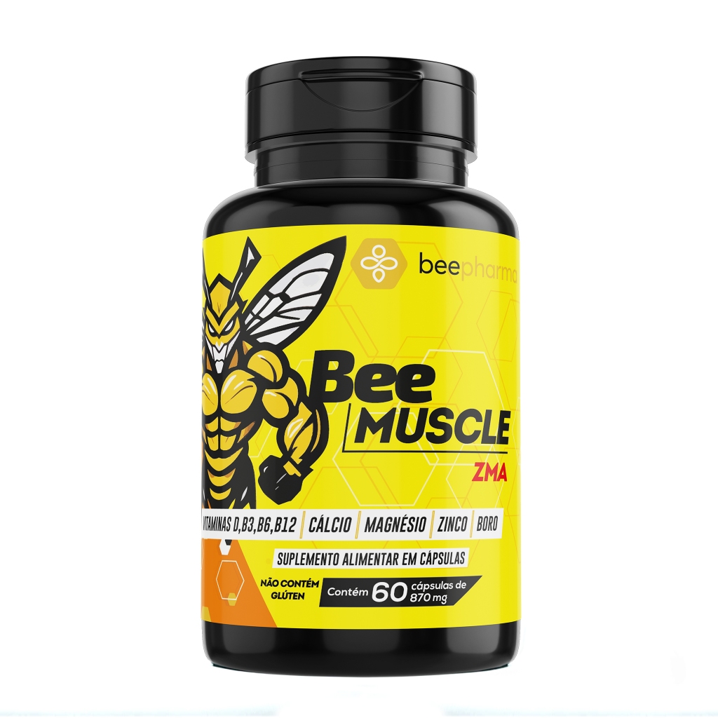 Aumente Sua Força e Massa Muscular com ZMA Bee Muscle – 60 Cápsulas ...
