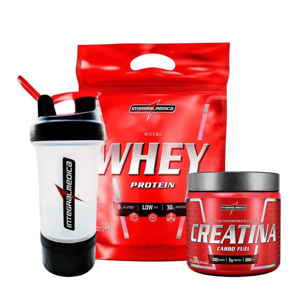 Nutri Whey 900g + Creatina Carbo Fuel 300g + Coqueteleira 2 Doses ...