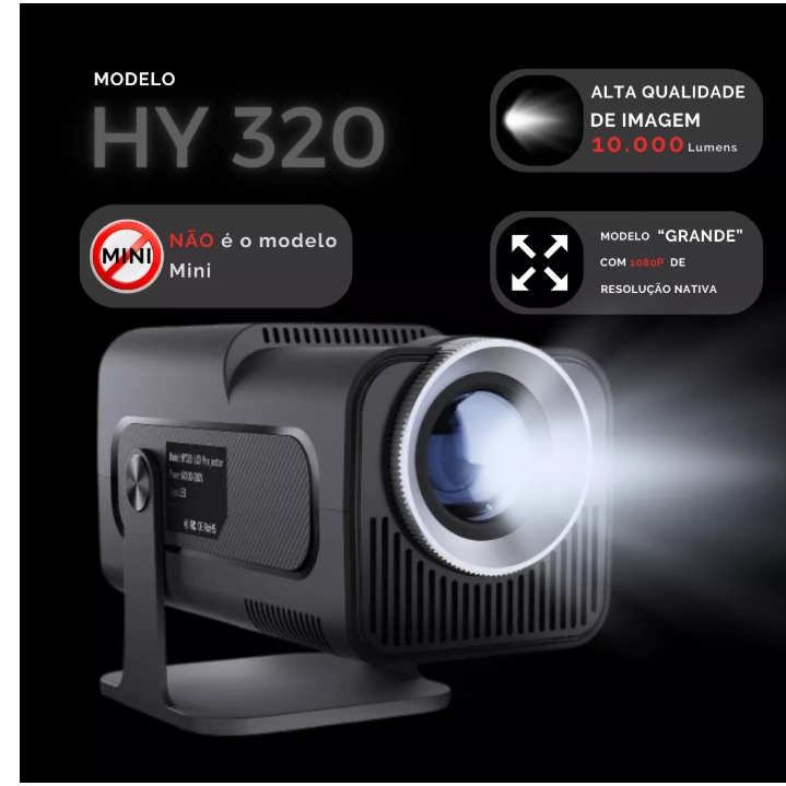 Projetor Smart Hy320 Android 4k Bluetooth Wifi atualizado tamanho normal | Shopee Brasil