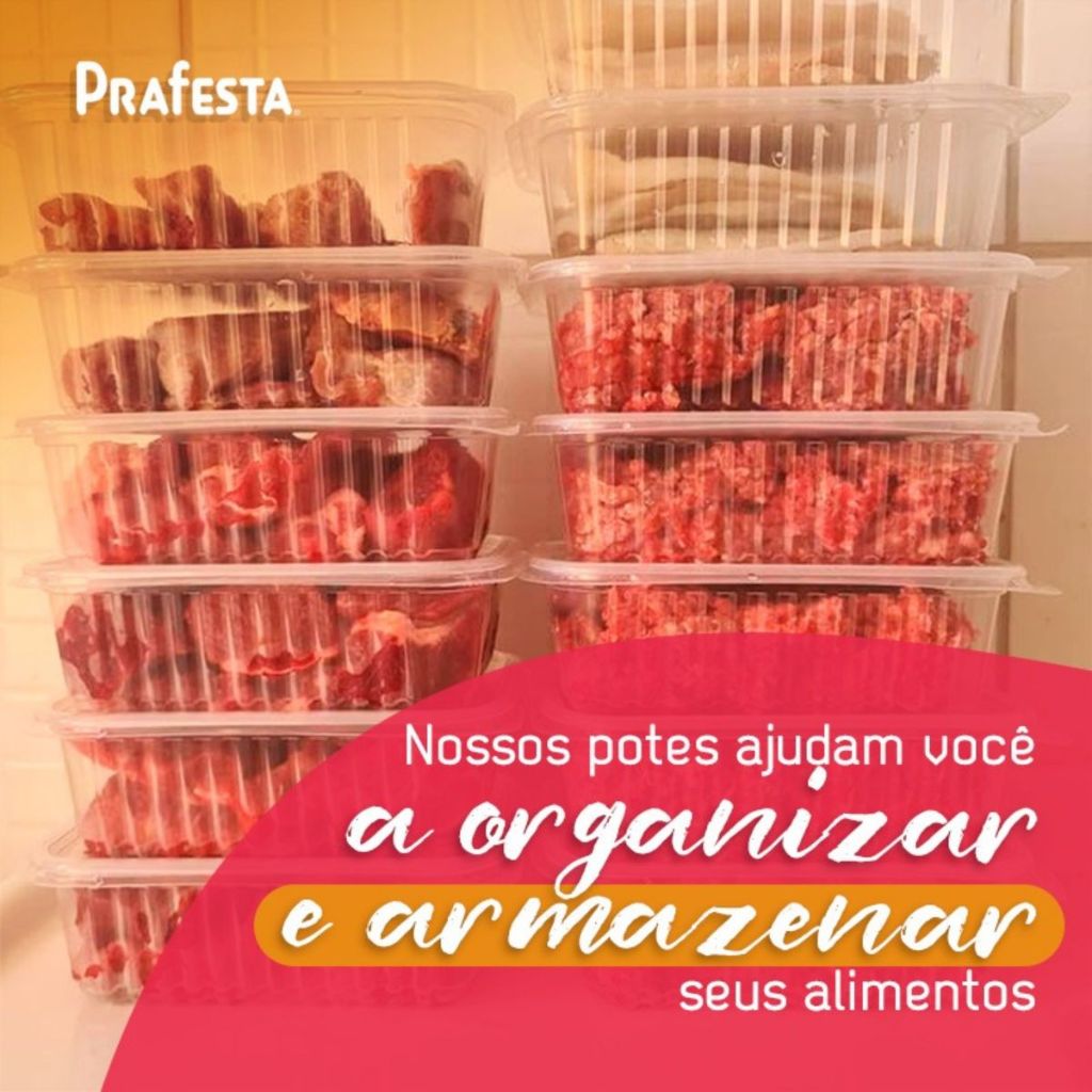 Pote Retangular PraFesta 500ML Lacre Marmita Fit Freezer 24 Unidades | Shopee Brasil