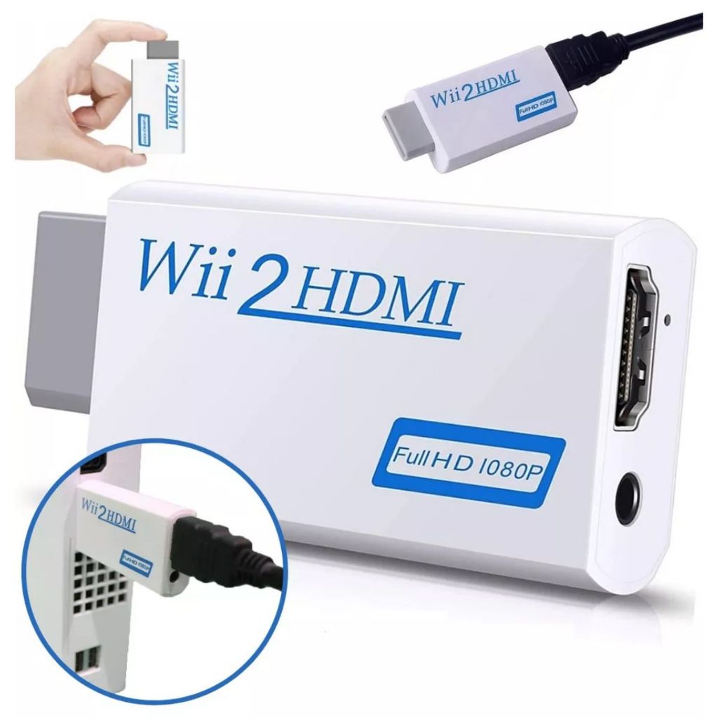 Adaptador Conversor Transforma Nintendo Wii 2 Para HDMI/HDTV Full HD ...