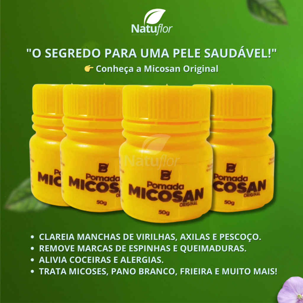 Kit com 4 Pomadas Micosan Original 50g – Para Micoses e Clareador de ...