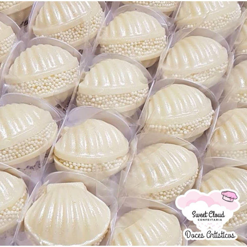 50 conchas de chocolate / 25 conchas inteiras para doces- para rechear ...