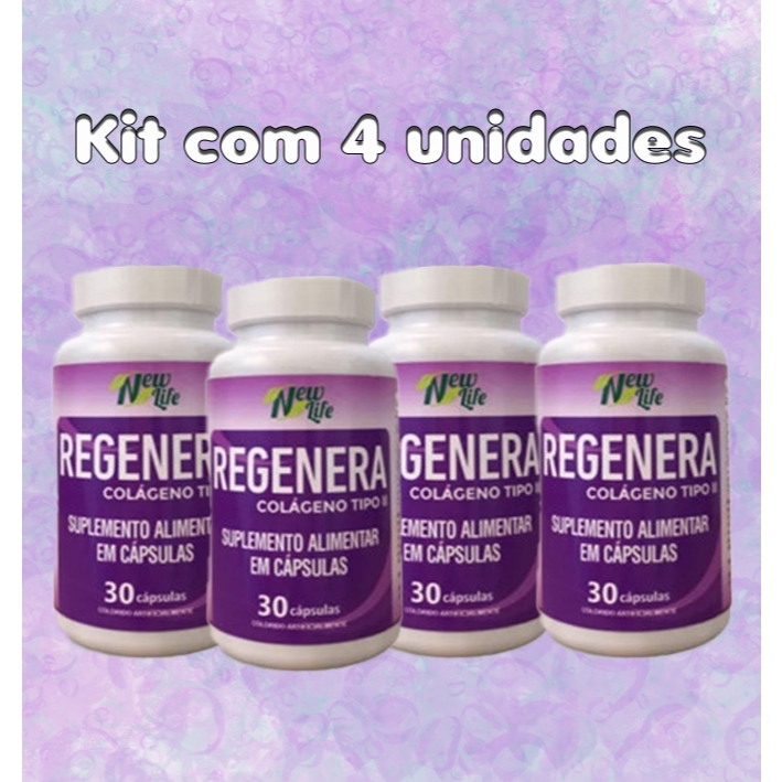 Kit 4 und. Regenera Original 30 cápsulas - Colágeno tipo 2 (New Life ...