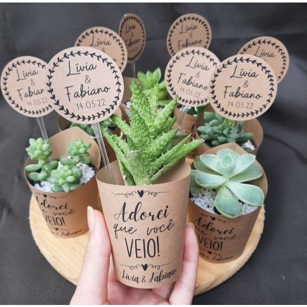Mini Cachepô Personalizados para Lembrancinhas (suculentas) | Shopee Brasil