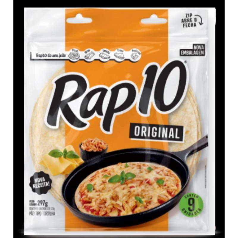 kit com 3 Rap 10 sabores variados Pão Tortilha original Rap10 Sabores 198g | Shopee Brasil