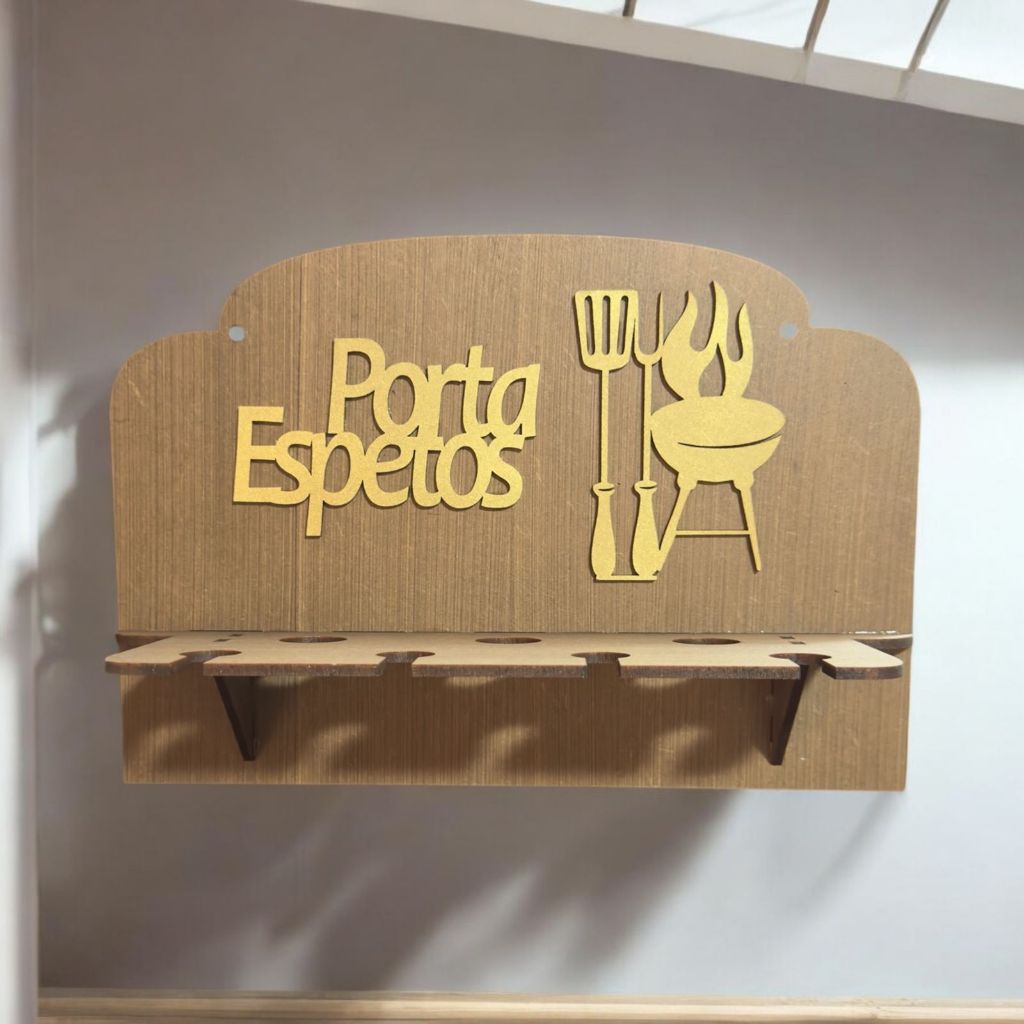 Porta Espeto Mdf Churrasco Cozinha Grelhas Espetos Churrasqueira ...