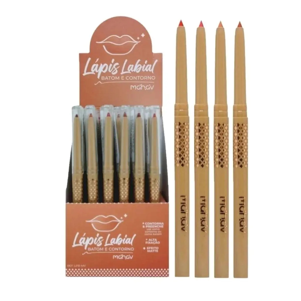 Kit com 4 Lapis Labial batom e Contorno - Mahav | Shopee Brasil