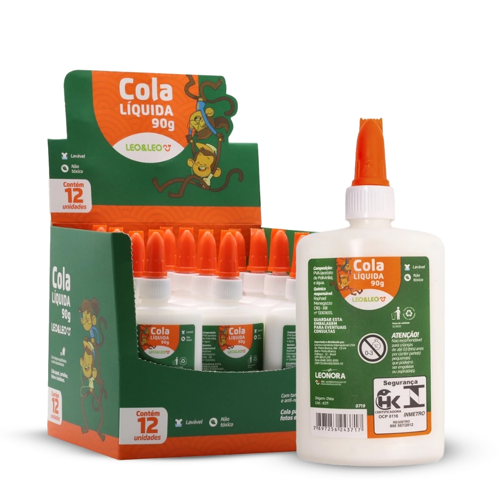 Kit 2 Cola Escolar Liquida Tubo Grande 90G Leo & Leo | Shopee Brasil