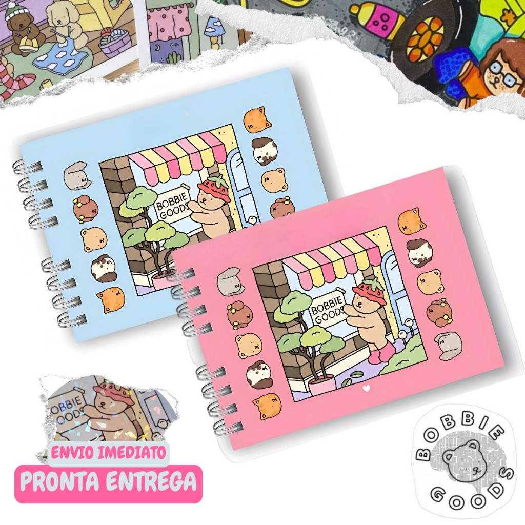 Livro de Colorir Bobbie Goods Holográfica 50 Folhas 180g Caderno ...