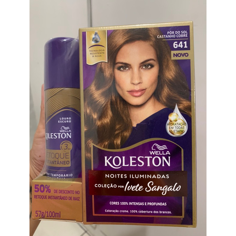 Kit Retoque Instantâneo Louro Escuro + Tintura Koleston Noites ...